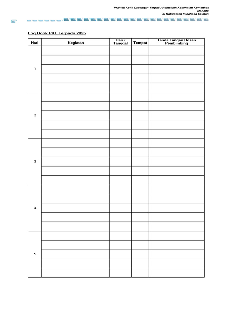 Log Book PKL Terpadu 2025 | PDF