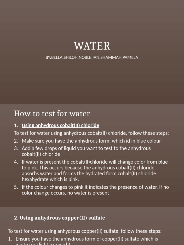 Water Chemistry Project | PDF | Water | Fertilizer