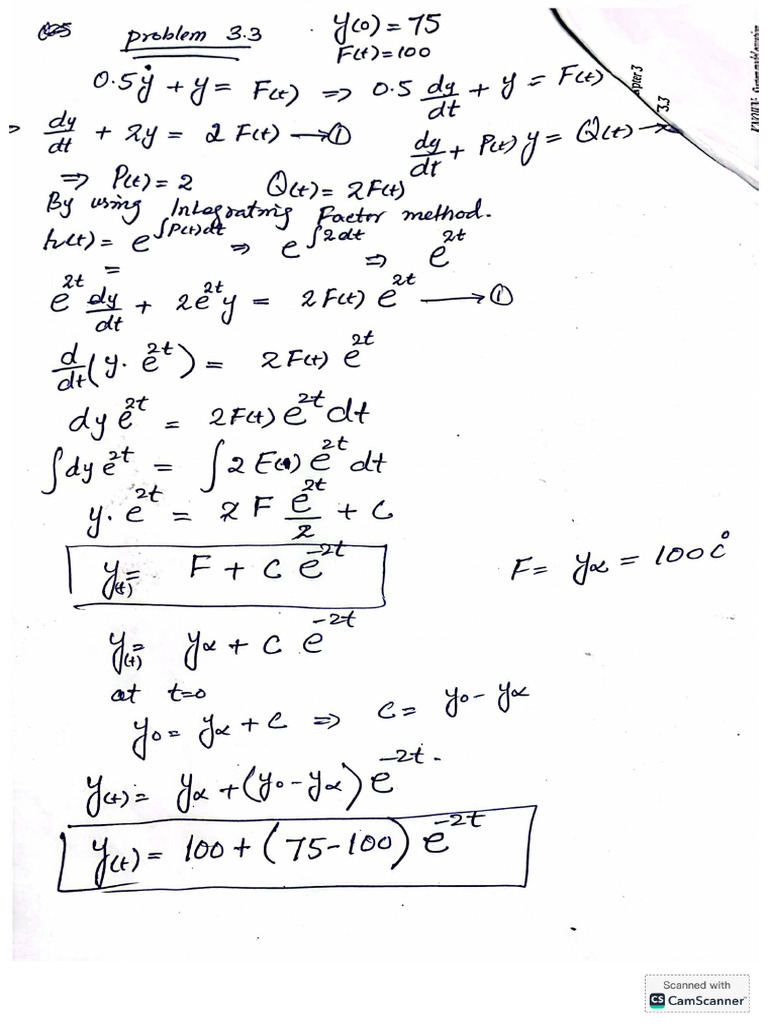 First Order System Ramp Response Probelm 1 | PDF