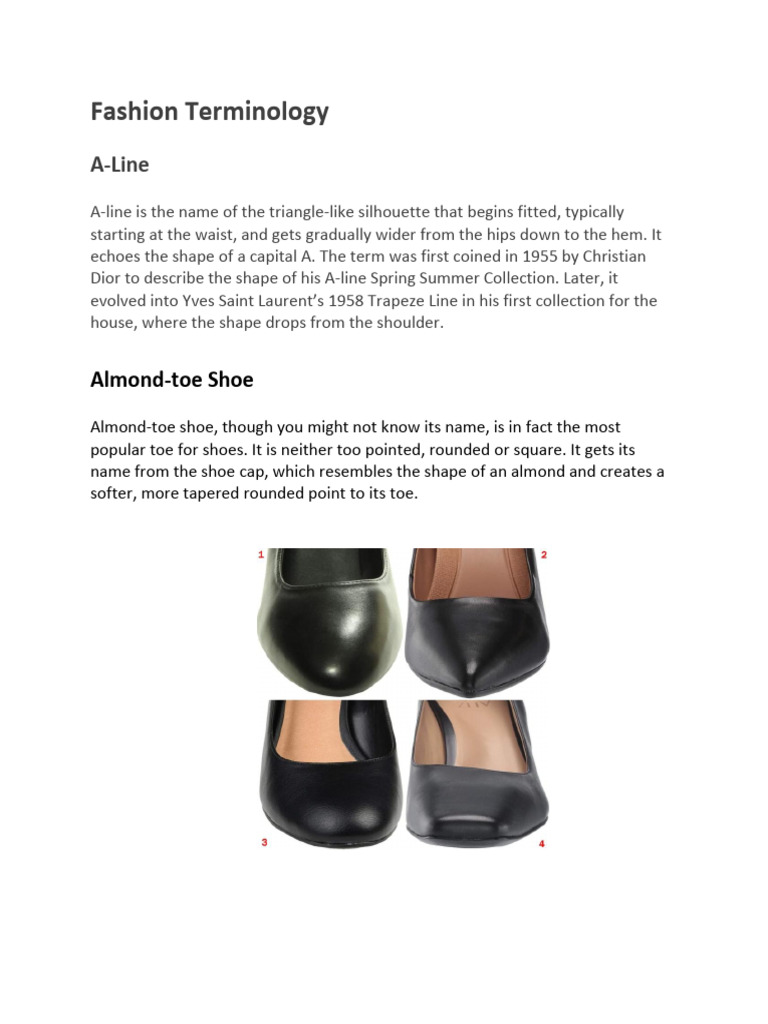 Fashion Terminology 1 | PDF | Embroidery | Clothing
