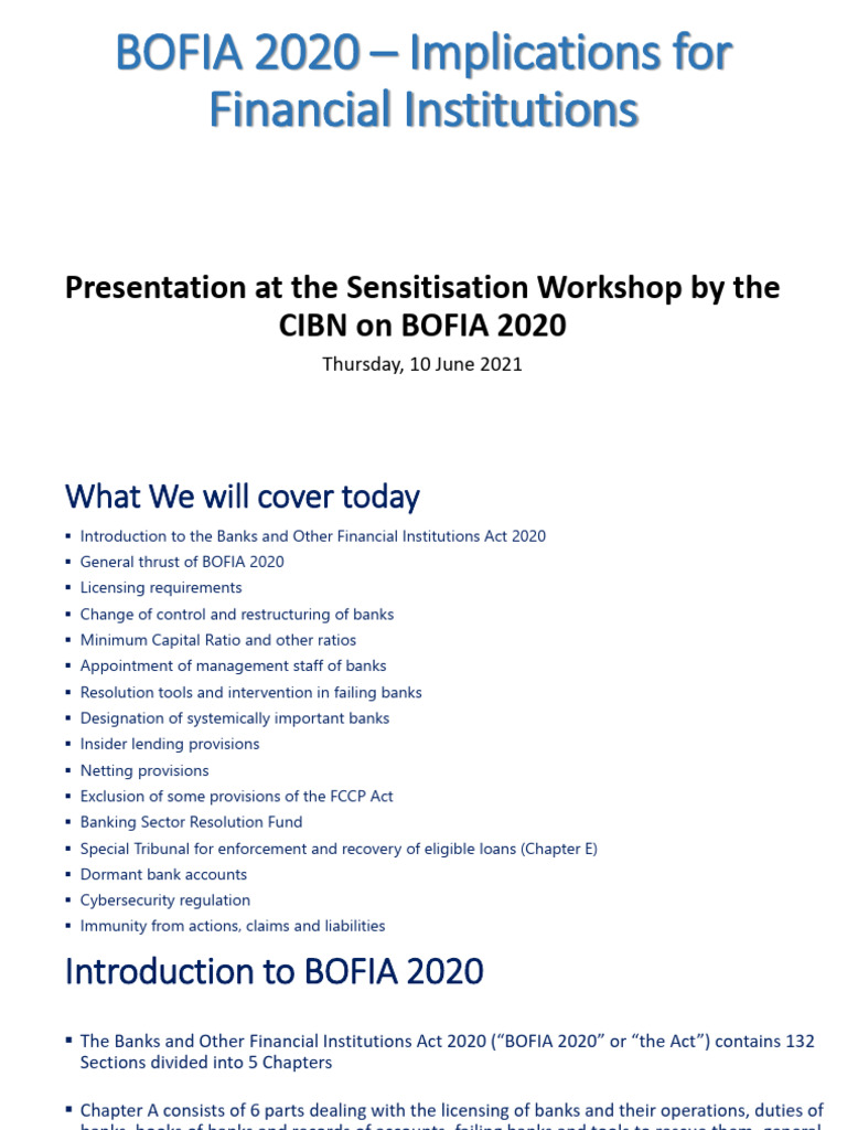 BOFIA 2020: Insider Lending Provisions | PDF | Banks | Systemically Important Financial Institution