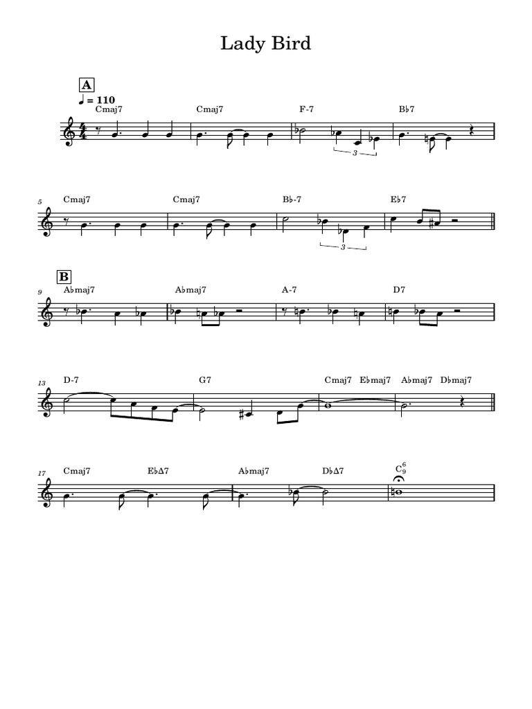 Lady Bird Leadsheet | PDF
