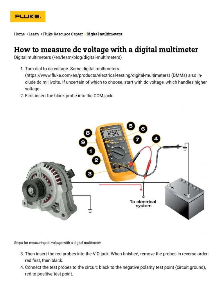 Measure DC Voltage with Multimeter | PDF | Power (Physics) | Manufactured Goods