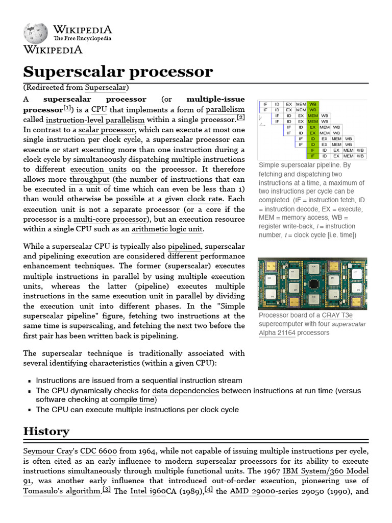 Superscalar Processor - Wikipedia | PDF | Central Processing Unit | Office Equipment