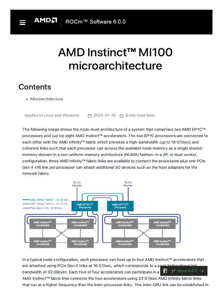 AMD Instinct™ MI100 Microarchitecture - ROCm Documentation | PDF | Graphics Processing Unit ...
