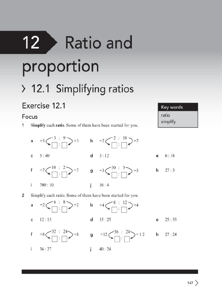 Math IGCSE Cambridge Workbook Ratio and Proportion PDF | PDF