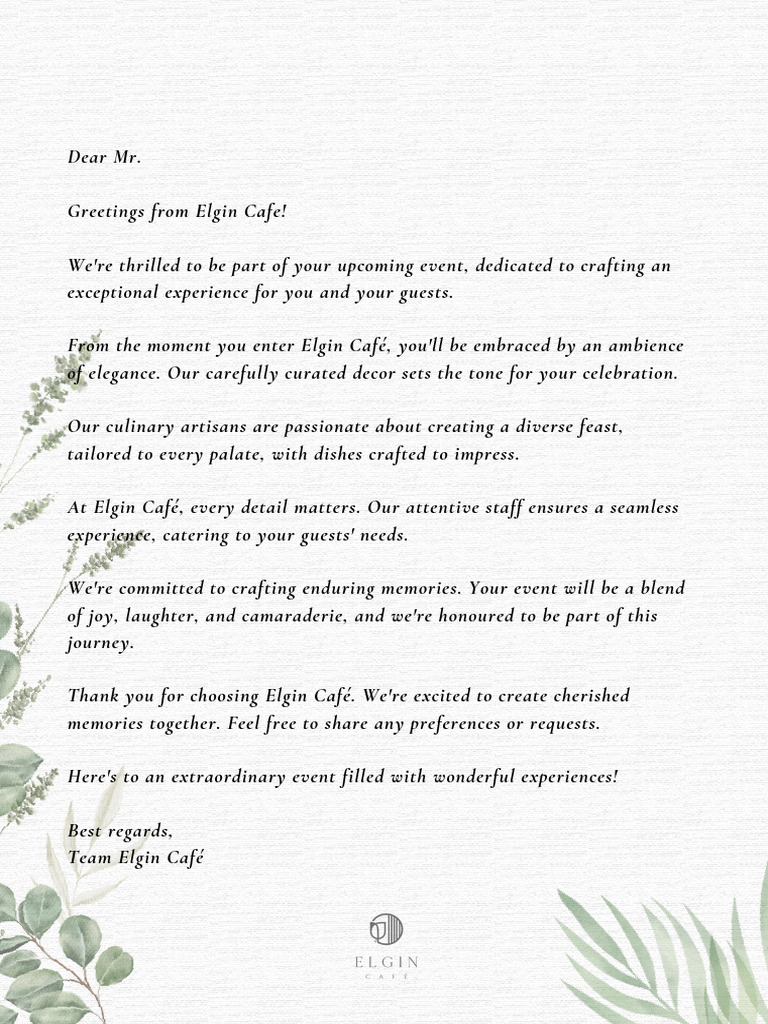 Elgin Cafe Event Catering Menu | PDF | Kebab | Thai Cuisine