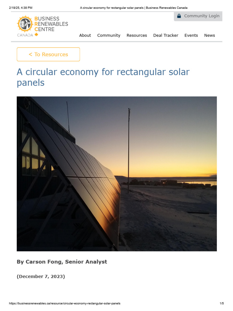 A Circular Economy For Rectangular Solar Panels - Business Renewables ...