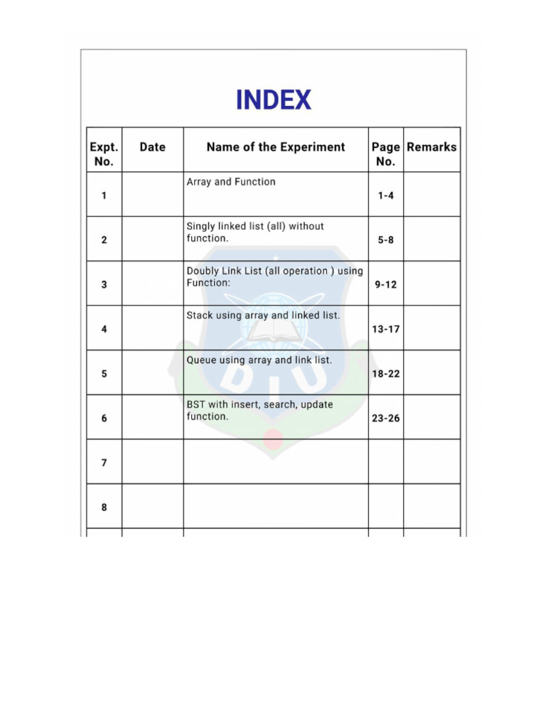 data structure diu All Lab Report | PDF | Integer (Computer Science ...