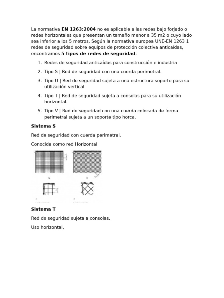 Tipos de Redes de Seguridad en Construcción | PDF