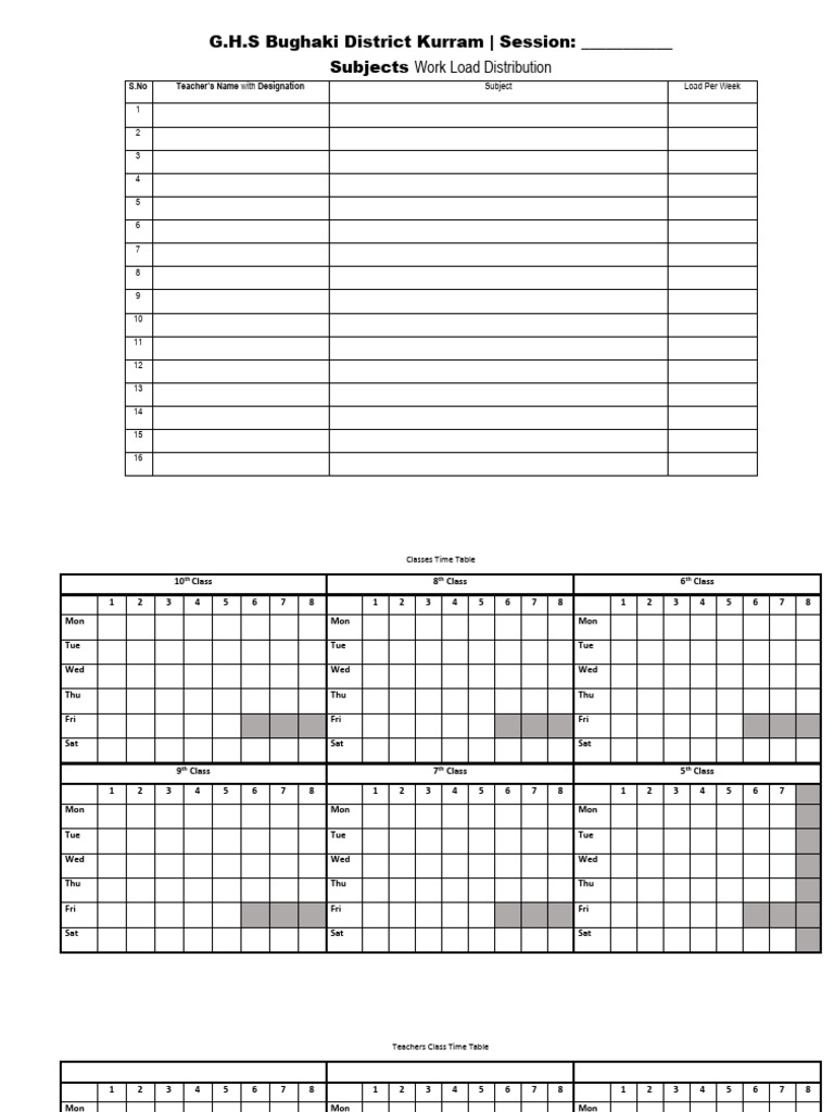 New Time Table - 1 | PDF