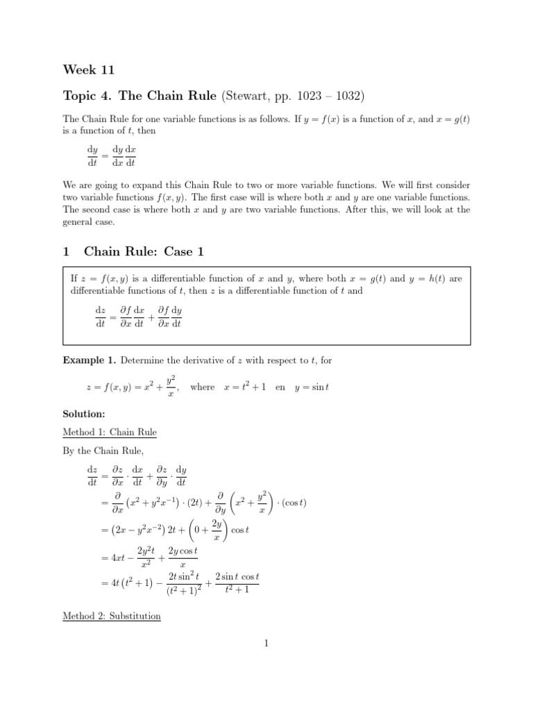 Chain Rule in Multivariable Calculus | PDF | Derivative | Mathematical Analysis