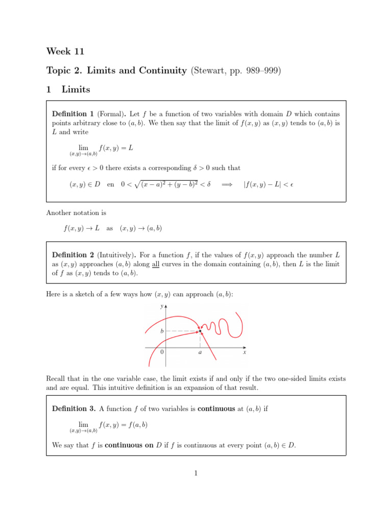 Week 11.2E Limits and Continuity | PDF | Mathematical Analysis | Mathematics