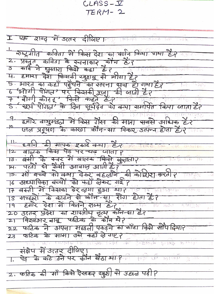 Class 5, Hindi (24 25) | PDF