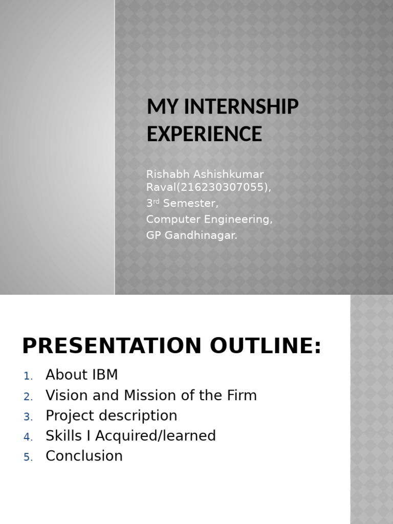 My Internship Experience | PDF | Ibm | Data
