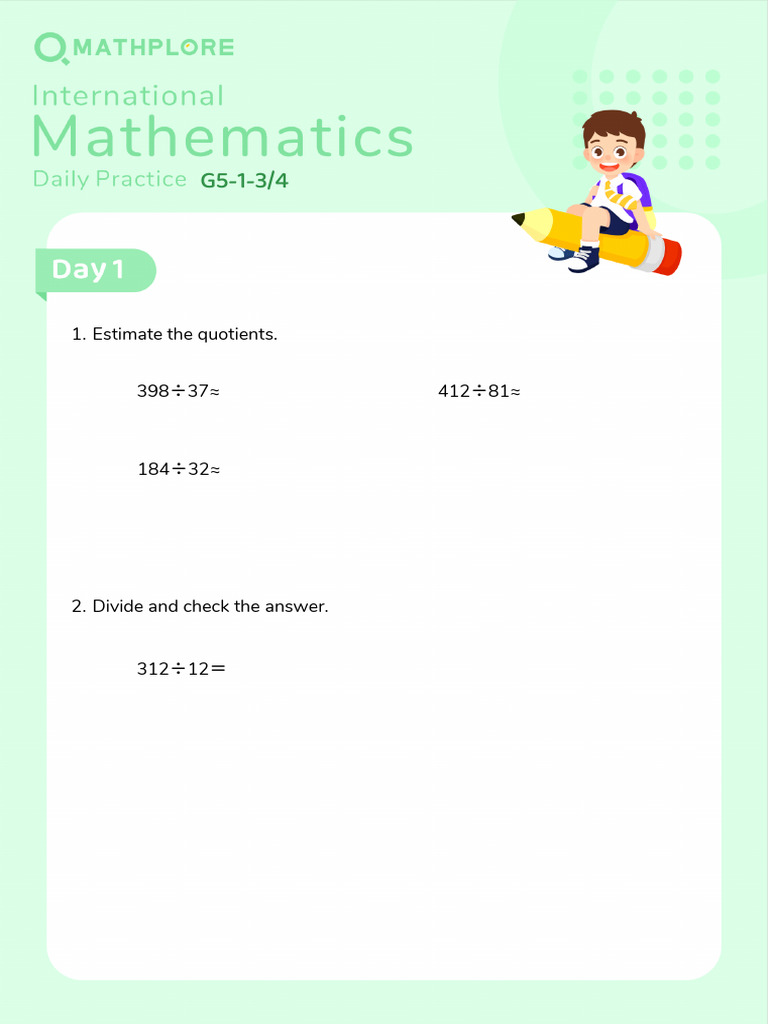 MATHPLORE国际趣味数学G5 每日一练英文5 1 3、5 1 4 | PDF
