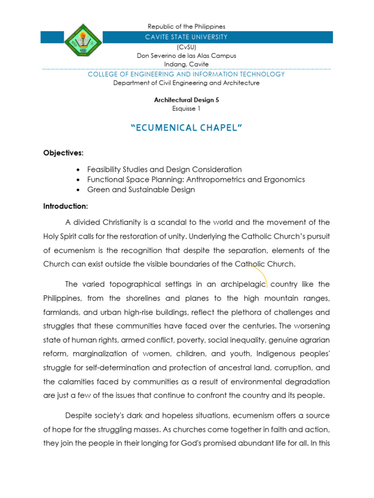Ecumenical Church - Esquisse Plate - Design 3 | PDF | Drawing