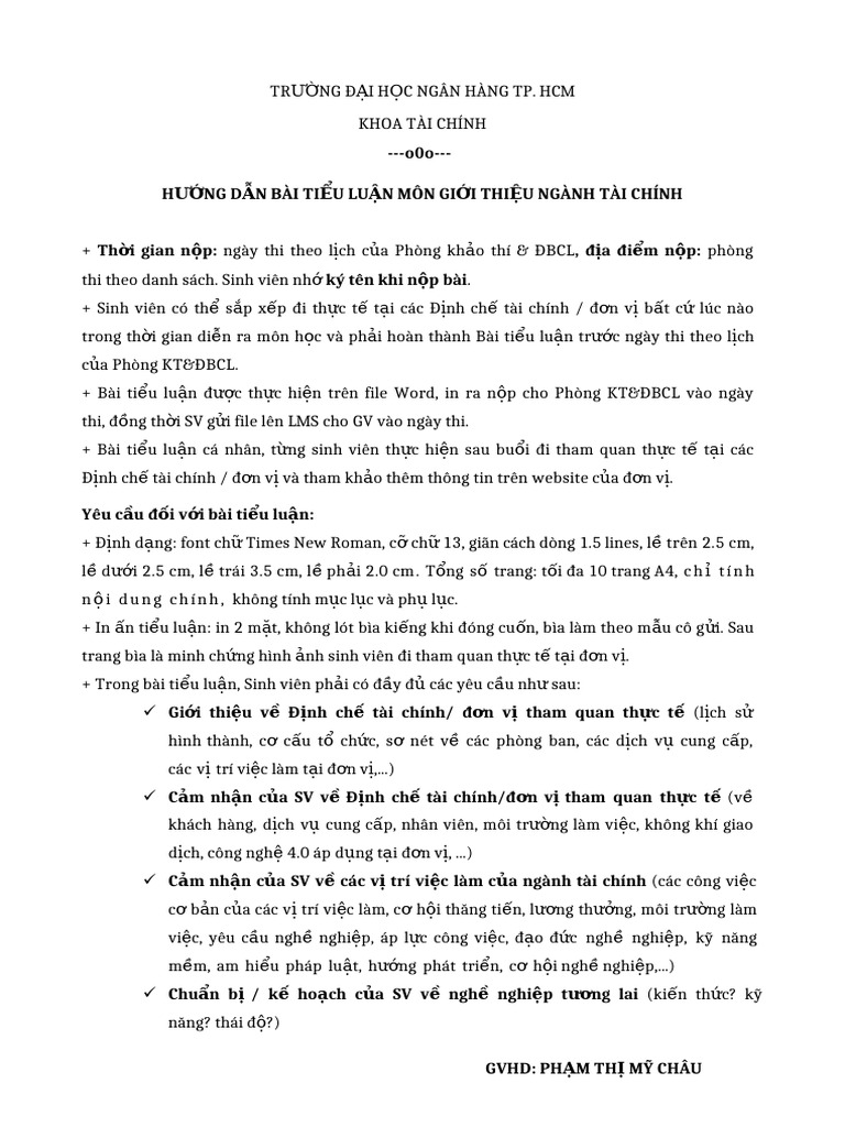 Yeu Cau Doi Voi Bai Tieu Luan Cuoi Khoa | PDF