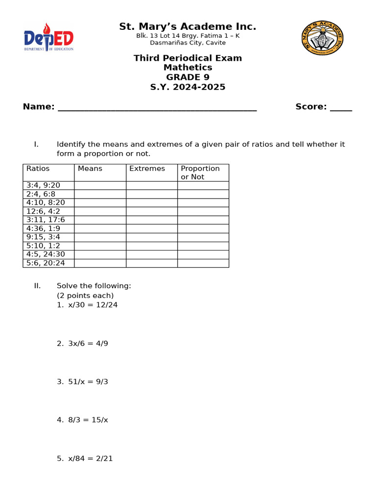 3 Math 9 | PDF