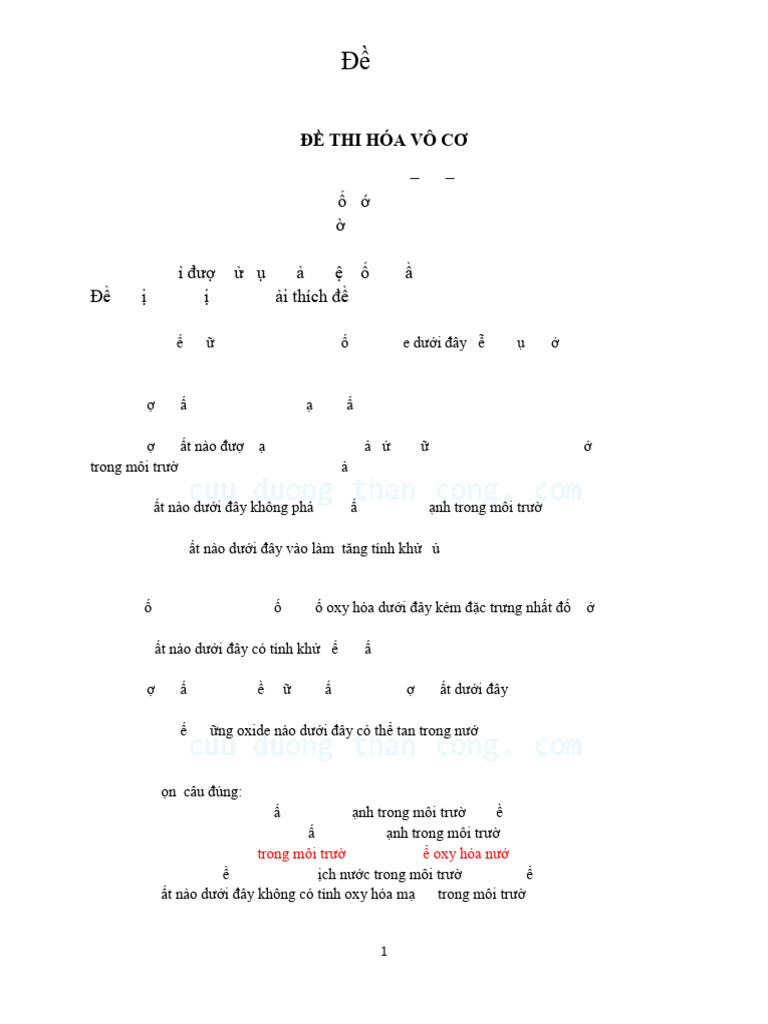 Hoa-Vo-Co - Huynh-Ky-Phuong-Ha - De-Thi-Hoa-Vo-Co-Ky-Hvc - 0821 - A - (Cuuduongthancong - Com) | PDF