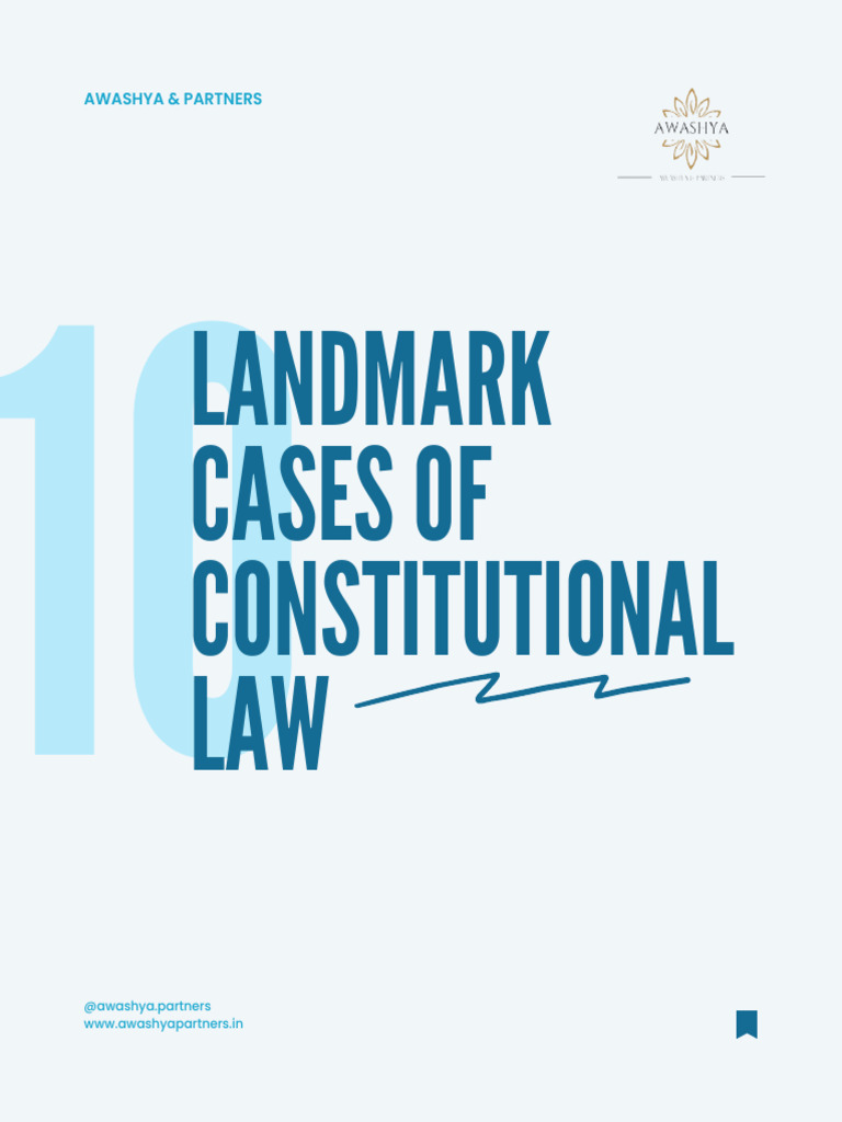 Landmark Constitutional Law Cases | PDF | Legal Documents | Separation ...