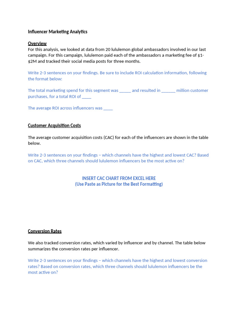 Lululemon Data Template | PDF