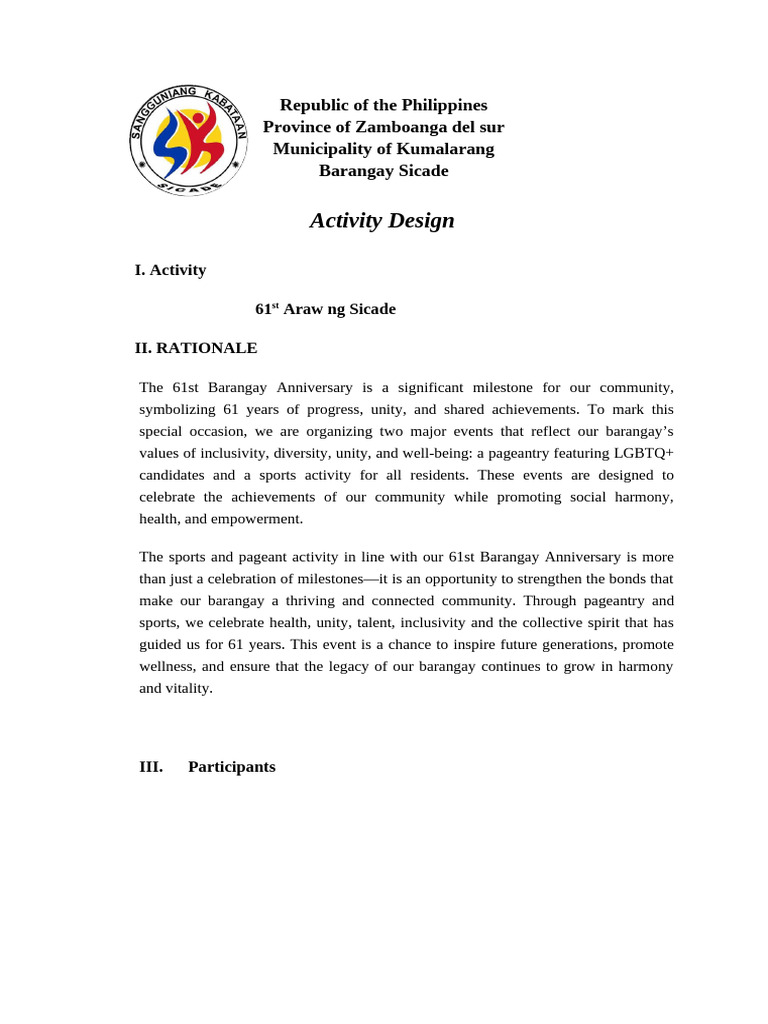 Activity Design For Araw | PDF | Social Psychology