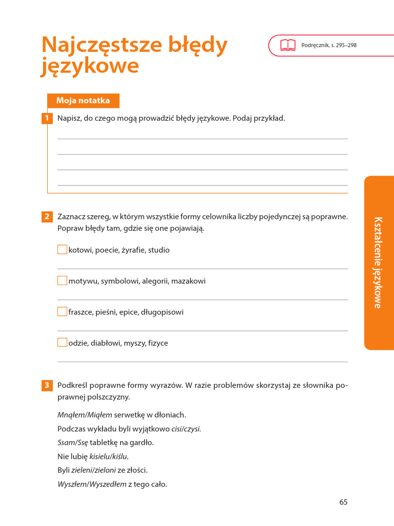 Najczestsze Bledy Jezykowe 8b | PDF