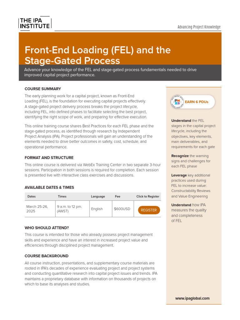 FEL Stage GatedProcess 2 Day | PDF | Project Management | Learning