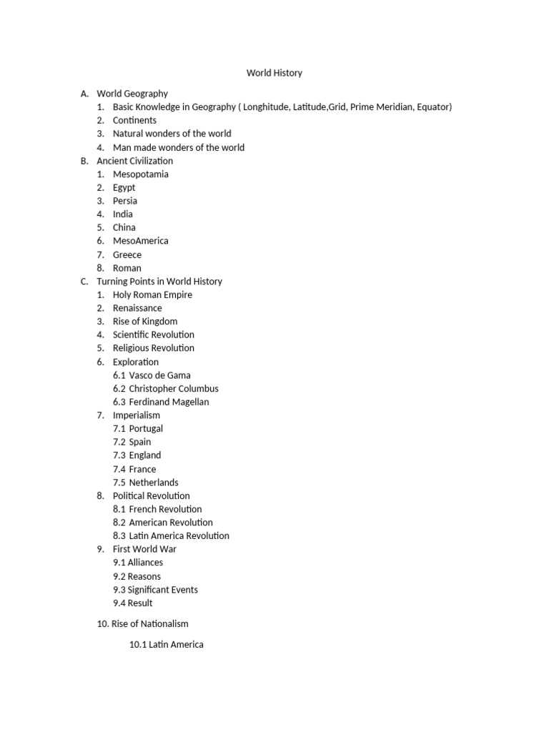 Topics World History | PDF