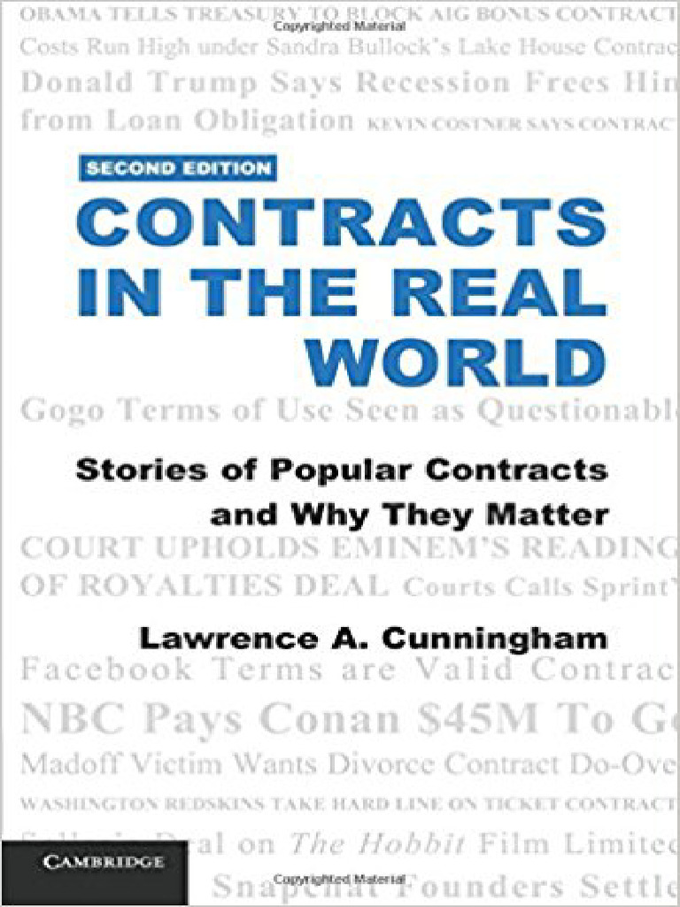 Contracts in The Real World - Stories of Popular Contracts and Why They Matter-Cambridge ...