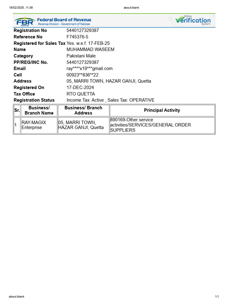 STRN certificate | PDF
