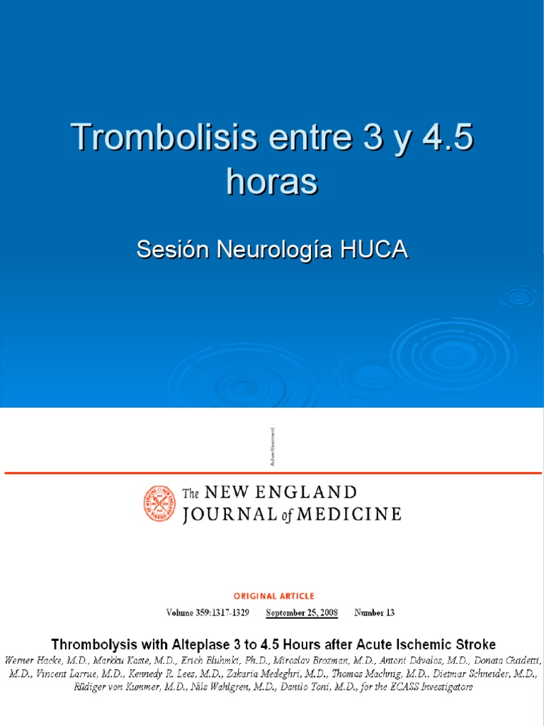 Trombolisis con Alteplasa entre 3 y 4.5 horas | PDF | Carrera | Ensayo ...