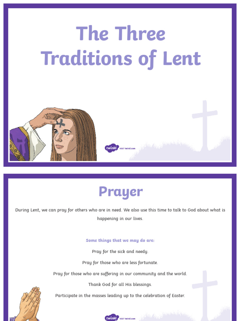 Au t2 Re 28 The Three Traditions of Lent A4 Display Poster Australian ...