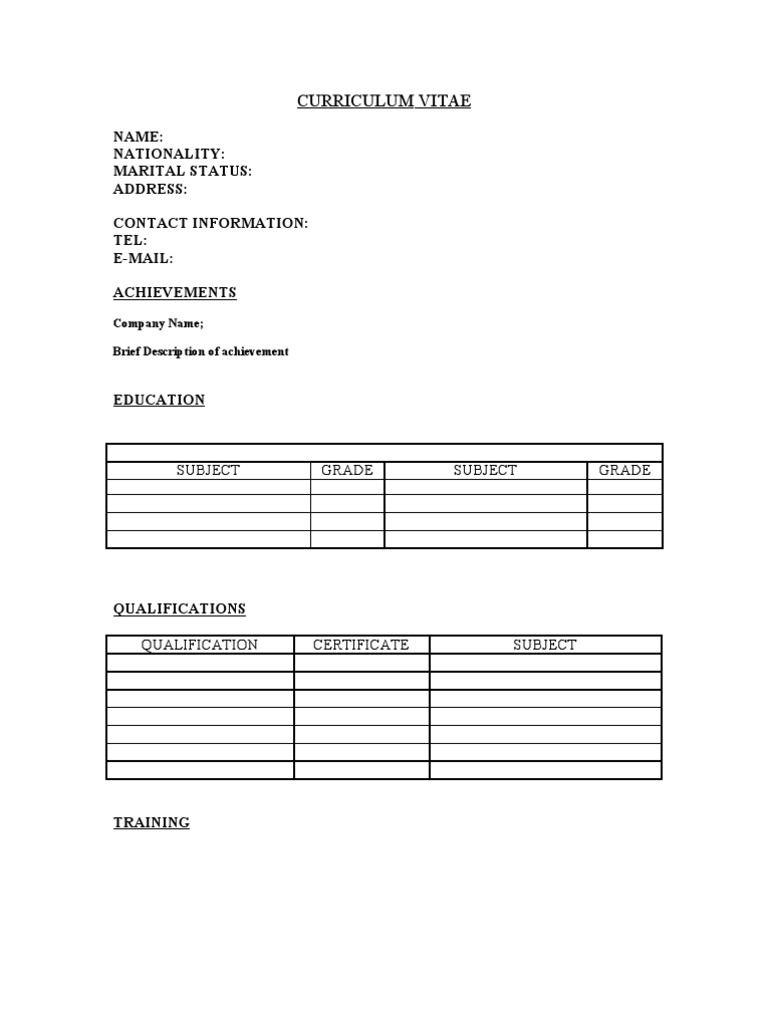 CV Template | PDF