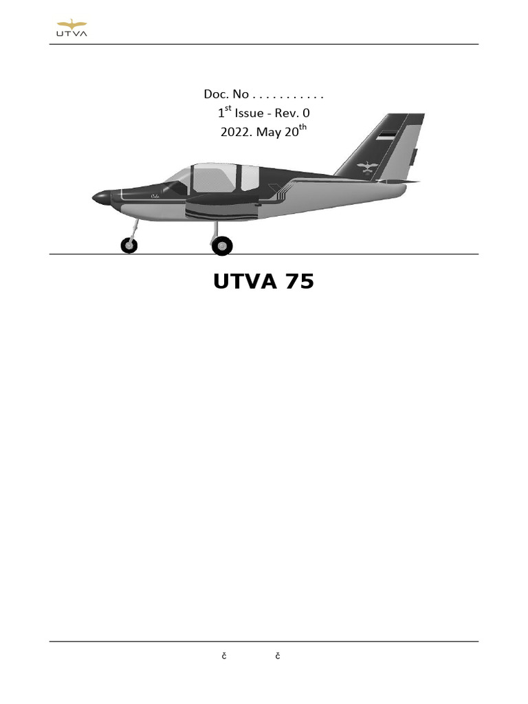 UTVA 75 Aircraft Flight Manual | PDF | Airspeed | Atmospheric Pressure