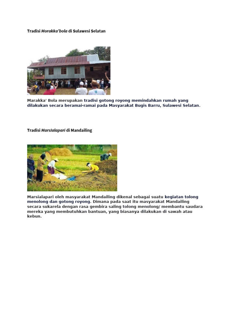 Tradisi Gotong Royong di Sulawesi Selatan | PDF