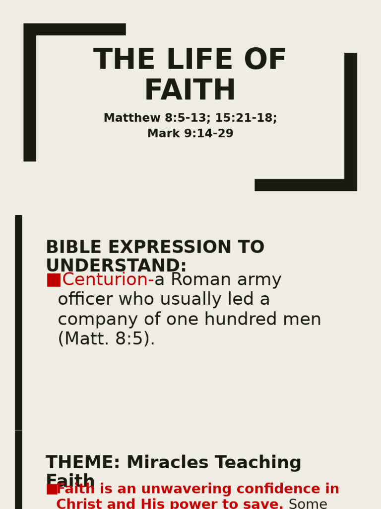 The Life of Faith Q3 Gr8 L4 | PDF | Faith | Jesus