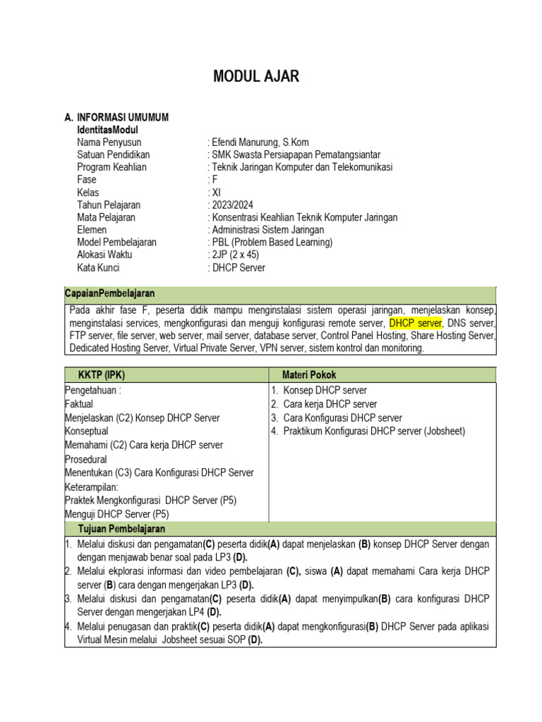 Contoh RPP Model Merdeka | PDF