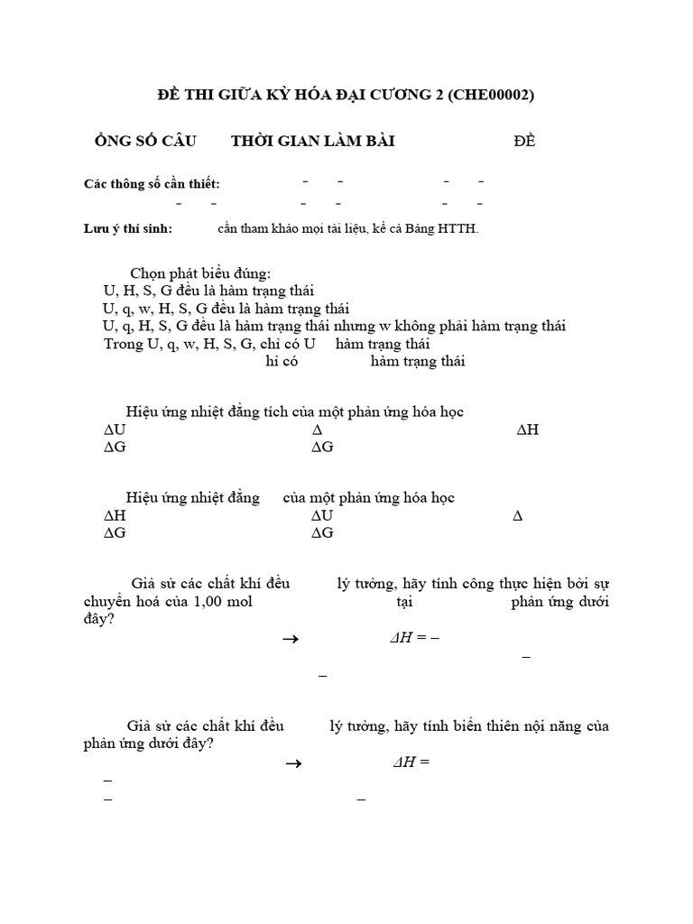 Đề thi GK HĐC2 2022 HKII | PDF