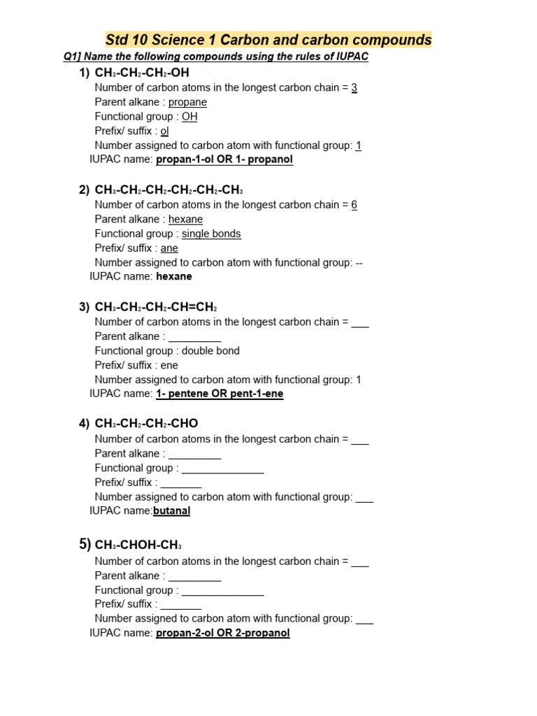 IUPAC Naming of Hydrocarbon Compounds | PDF | Functional Group | Alkane