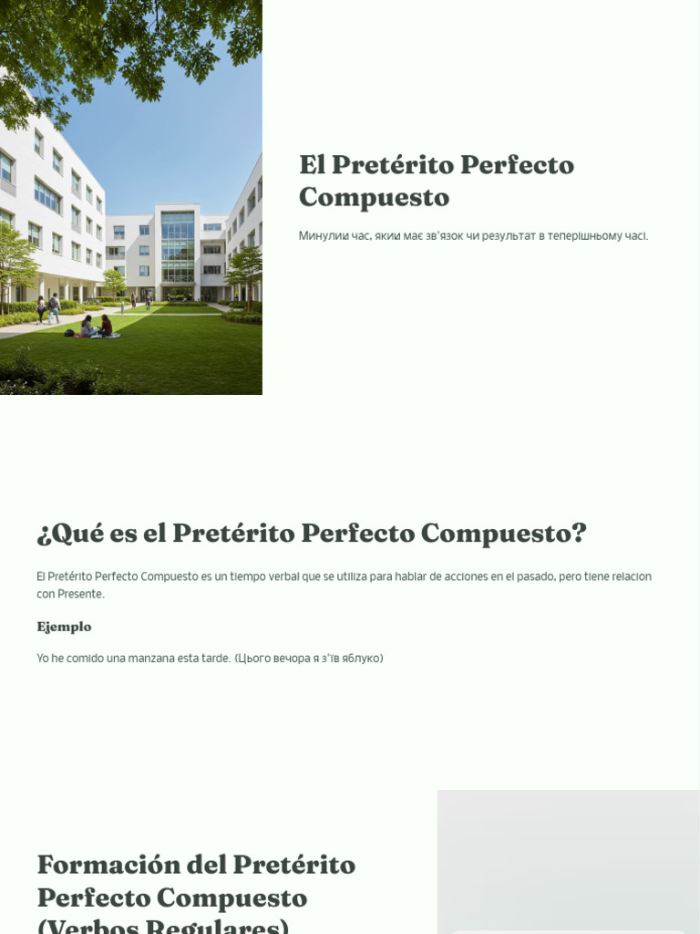 El Preterito Perfecto Compuesto | PDF | Verbo | Hotel