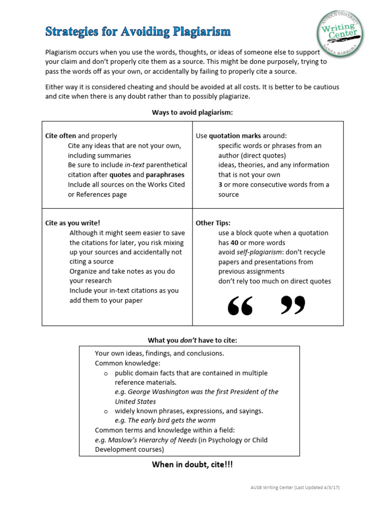 How to Avoid Plagiarism Effectively | PDF | Citation | Plagiarism