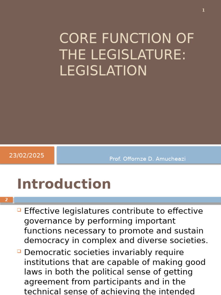 Core Functions of Legislative Law-Making | PDF | Legislature | Bill (Law)