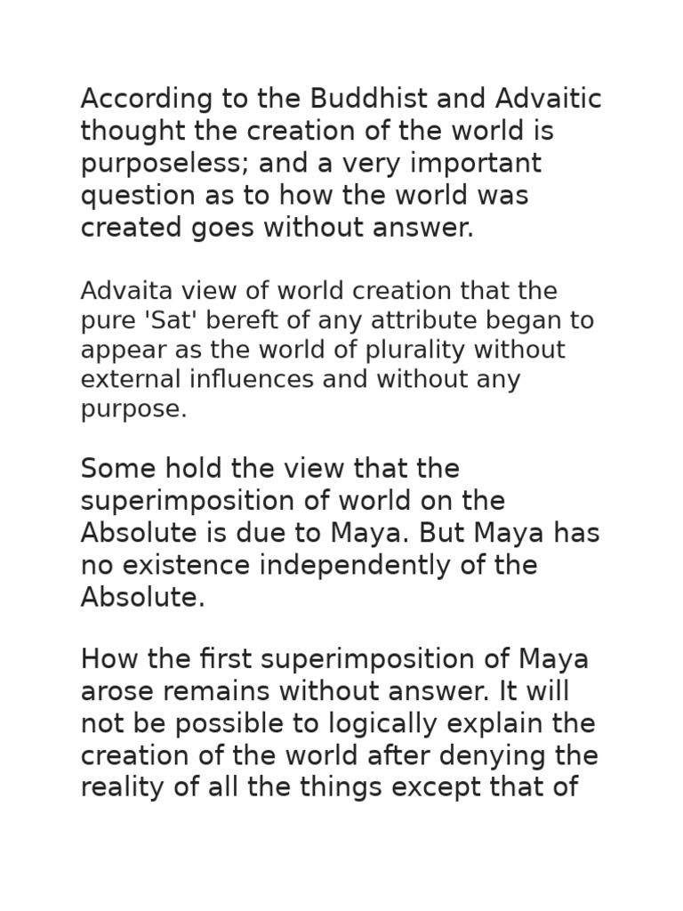 Advaita and Maya: Understanding Illusions | PDF