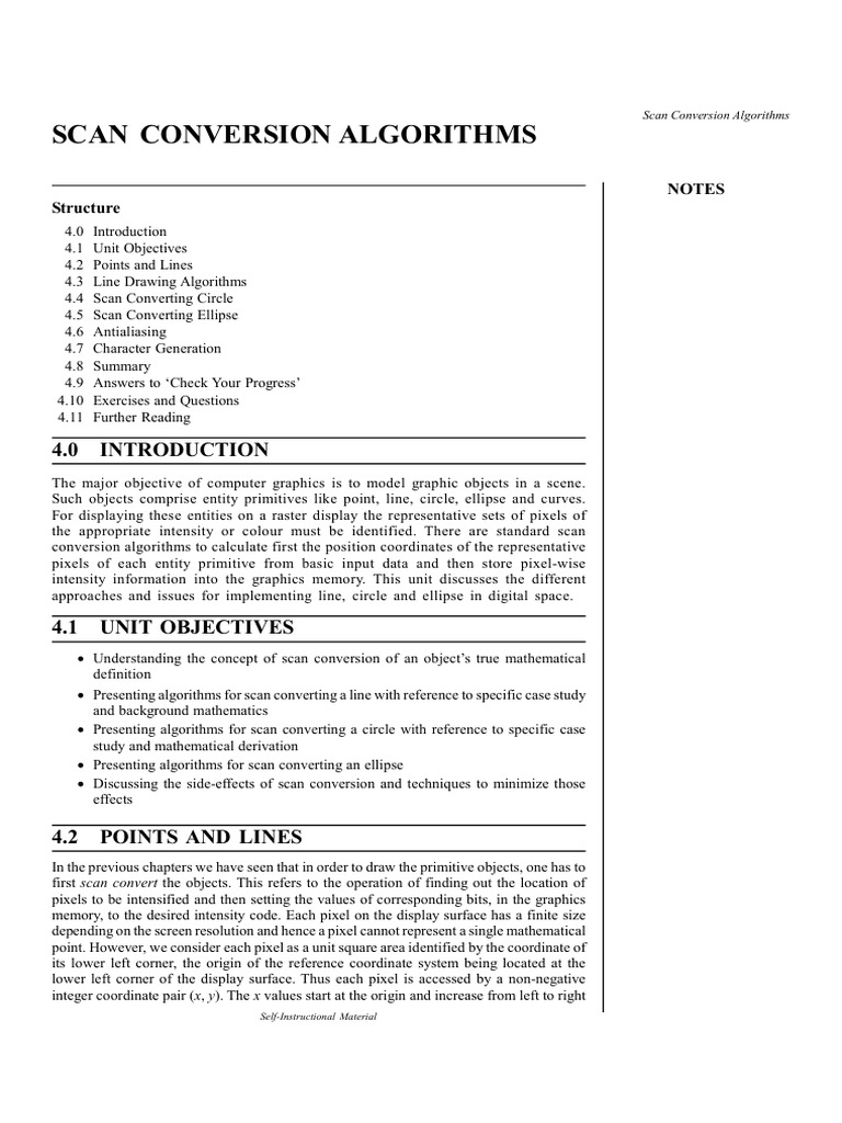 Unit 2 - Scan-Conversion Of Graphics Primitives | PDF | Display Resolution | Computer Graphics