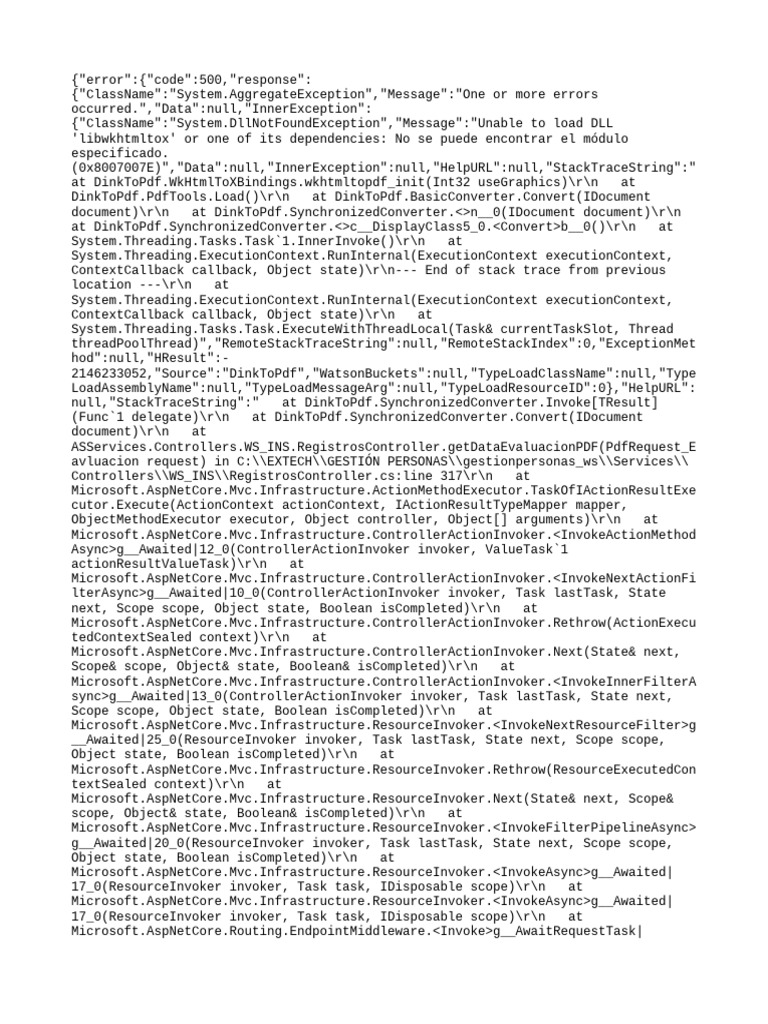 DllNotFoundException: libwkhtmltox Error | PDF | Software | Computer ...