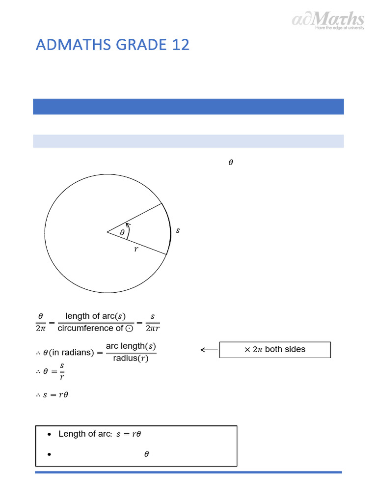 A23 e Application of Radians | PDF | Circle | Area