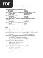 Grade 6 Science Quiz Bee Questions For Easy Rounds With Choices | PDF ...
