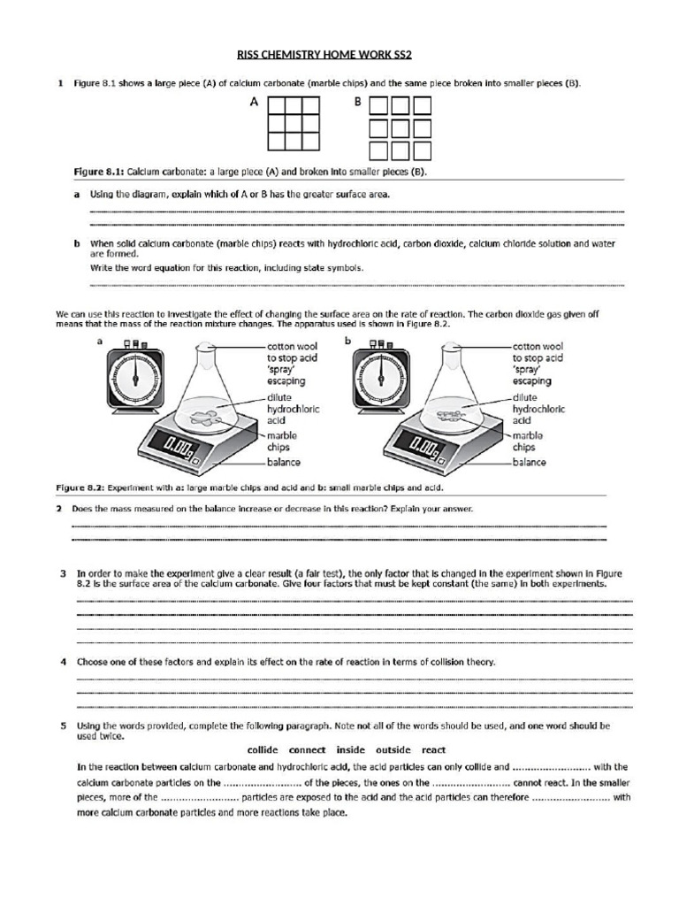 Riss Chemistry Home Work Ss2 (1) | PDF